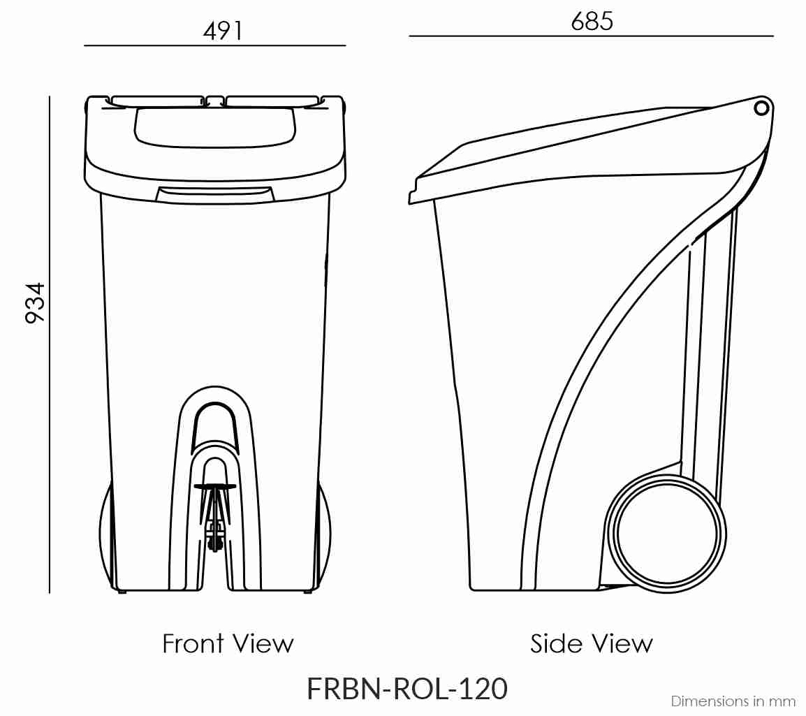 Foot Pedal Bins | Foot Pedal Operated Wheel Waste Bin